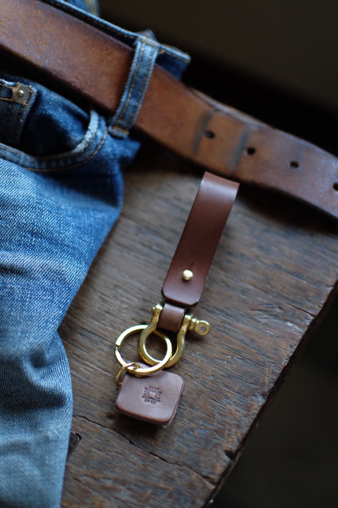 Leather Keychains, Handmade Leather Key Holder, Chocolate Key Fob, Idea ...