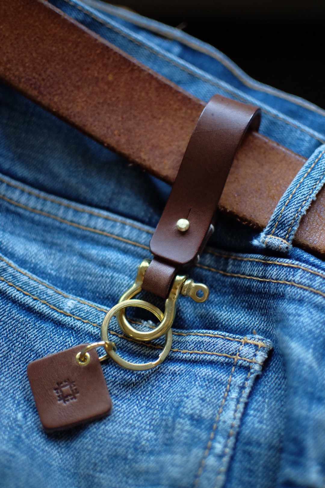 Leather Keychains, Handmade Leather Key Holder, Chocolate Key Fob, Idea ...