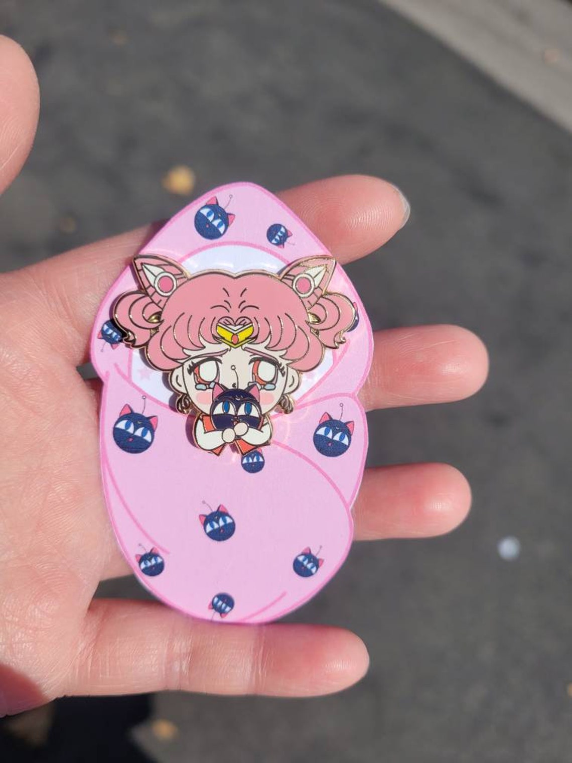 Baby Chibi Moon Chibiusa Pink Lady Hard Enamel Pin | Etsy