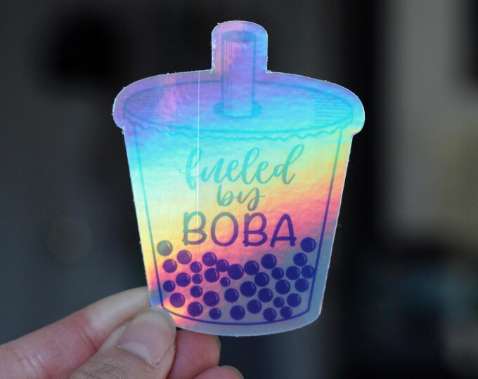 Holographic Boba Sticker / Boba Sticker / Boba Vinyl Sticker / Bubble ...