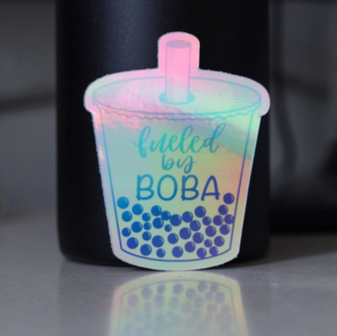 Holographic Boba Sticker / Boba Sticker / Boba Vinyl Sticker / | Etsy
