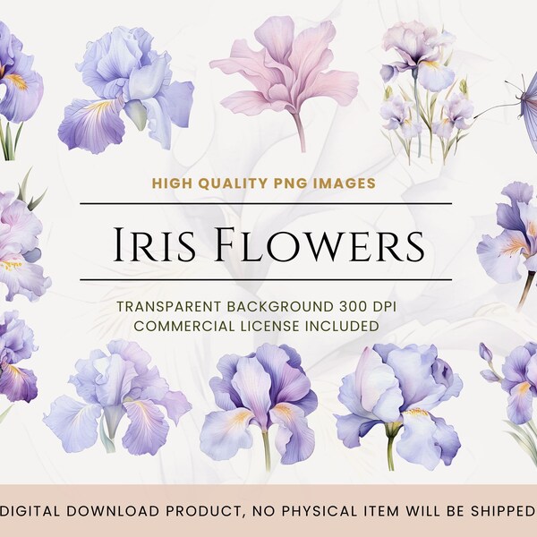 Watercolor Iris - Etsy