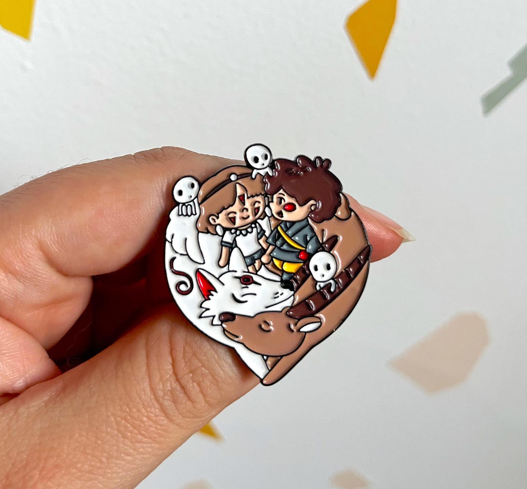 Princess Mononoke Enamel Pin | San, Ashitaka, Forest Spirit, Kodama ...