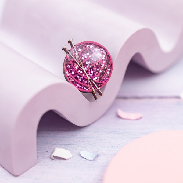 Knitting Brooch - Etsy UK