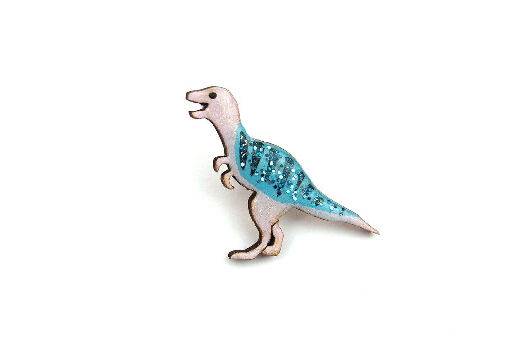 Tyrannosaurus Rex/ T Rex Pin Badge Glittery Pastel Purple and Blue - Etsy