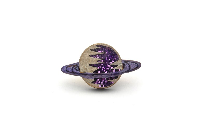 Purple Saturn Planet Pin Badge - Etsy