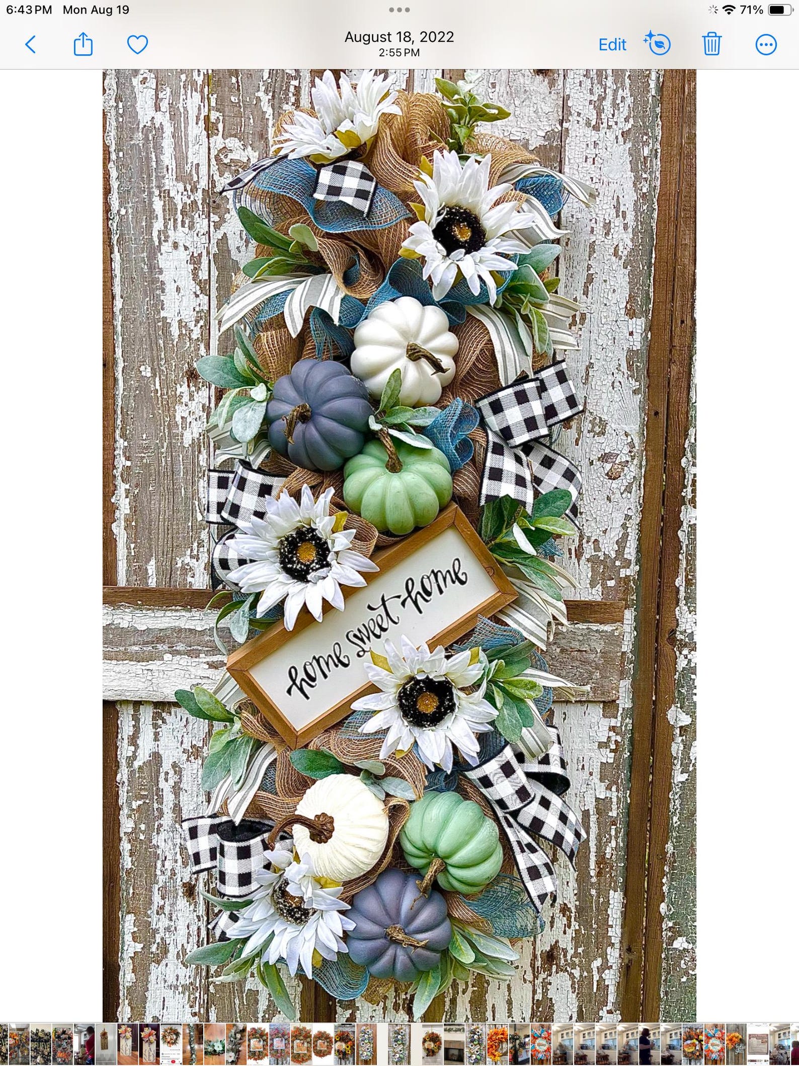 Fall Swag, Farmhouse Door Decor, Pumpkin Decor, Fall Everyday Decor ...