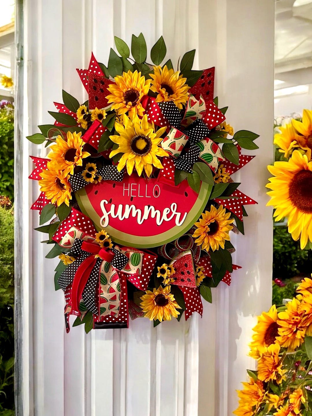 Hello Summer Wreath, Watermelon Wreath, Welcome Summer, Summer Door ...