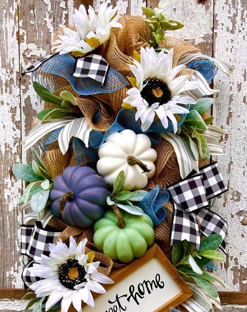 Fall Swag, Farmhouse Door Decor, Pumpkin Decor, Fall Everyday Decor ...