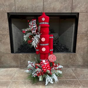 Flocked Nutcracker Decor, Holiday Decor, Holiday Centerpiece, Christmas ...