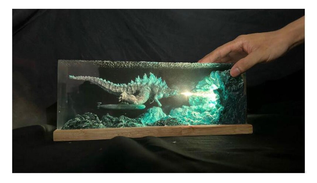 G.OD.ZIL.LA Monster Night Light Atomic Breath Resin Lamp Go.dz.illa ...