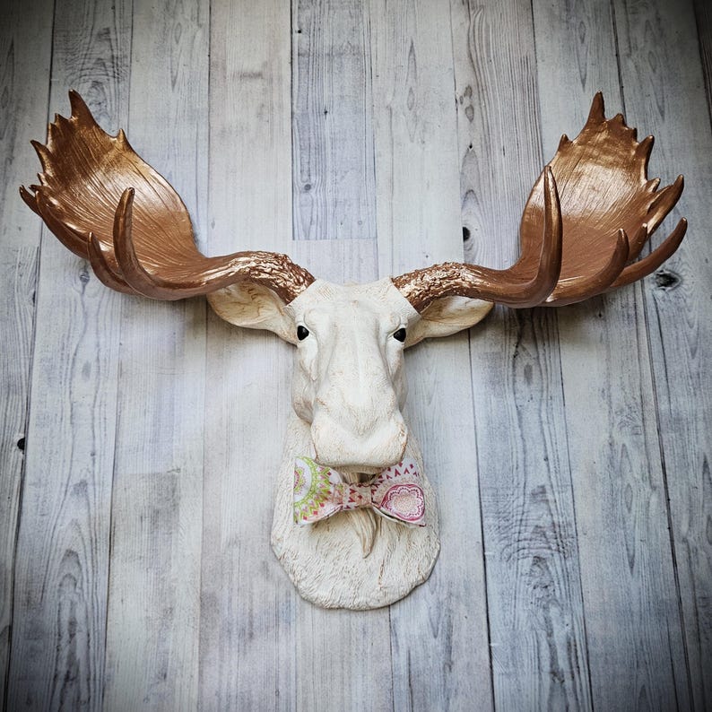 Faux Taxidermy Moose Head Wall Mount, Moose Wall Decor - Etsy