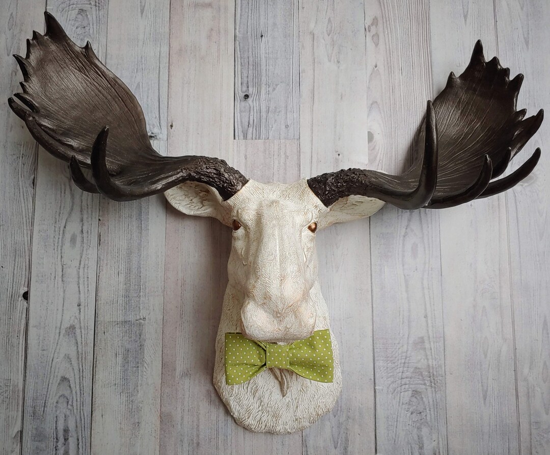 Faux Taxidermy Moose Head Wall Mount, Moose Head Wall Decor, Faux ...