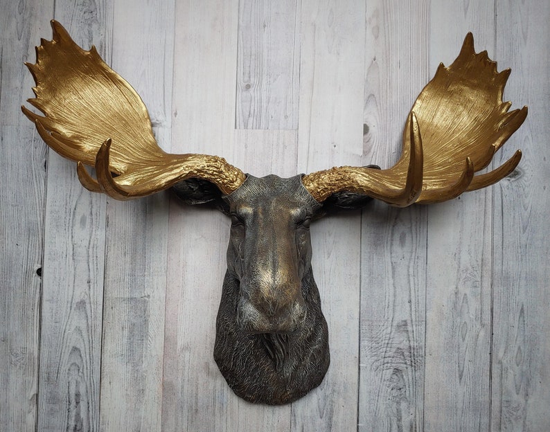 Faux Moose Head Moose Head Wall Decor Faux Taxidermy Moose | Etsy