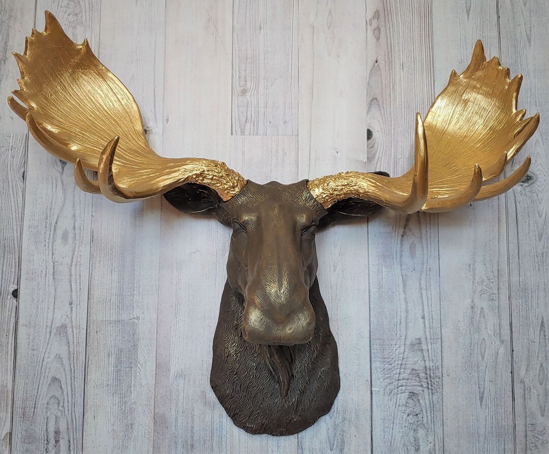 Faux Taxidermy Moose Head Wall Mount Moose Head Wall Decor - Etsy