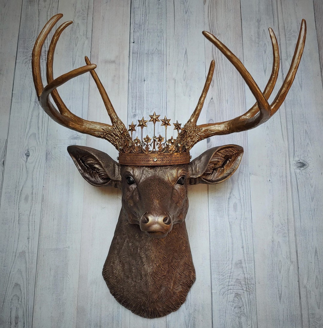Faux Taxidermy Deer Head, Stag Head Wall Mount, Faux Deer Head With ...