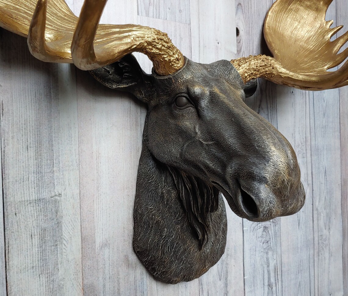Faux Moose Head Moose Head Wall Decor Faux Taxidermy Moose | Etsy