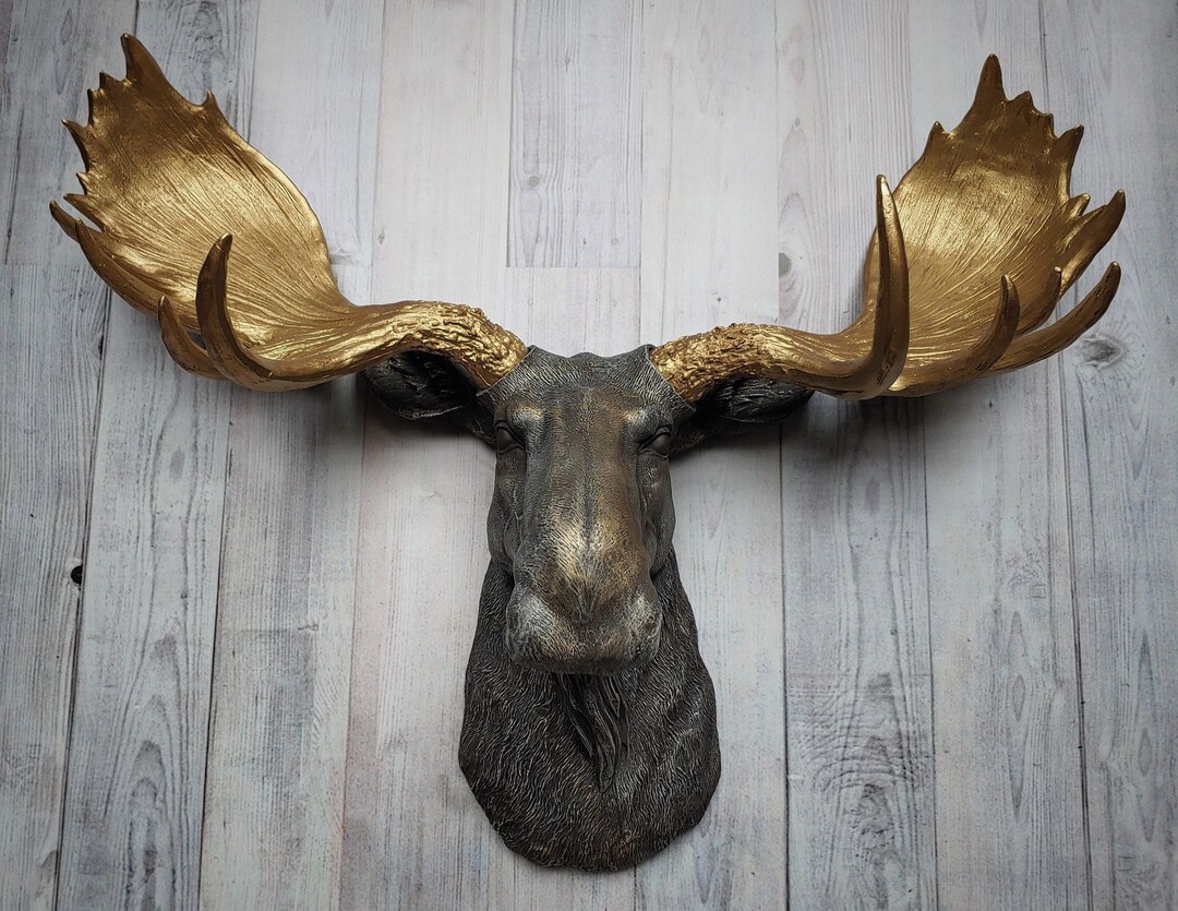 Faux Moose Head, Moose Head Wall Decor, Faux Taxidermy Moose Head - Etsy