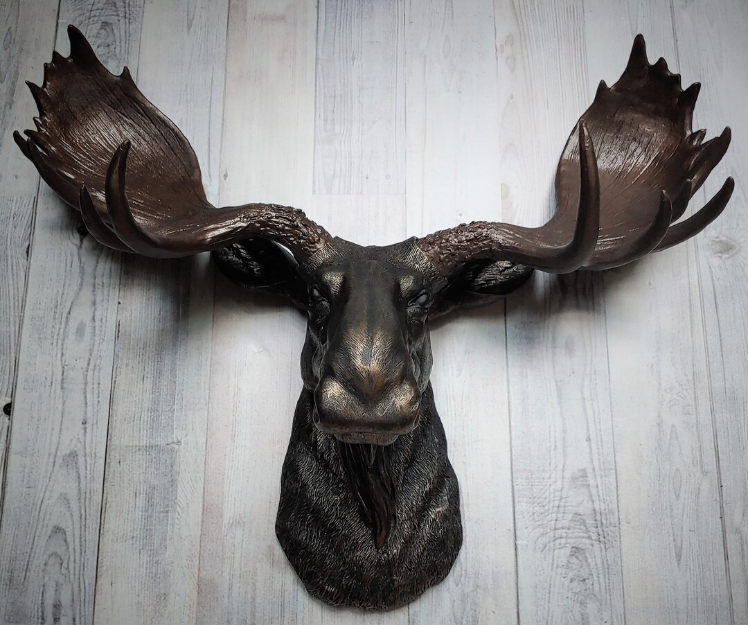 Faux Moose Head, Moose Head Wall Decor, Faux Taxidermy Moose Head - Etsy
