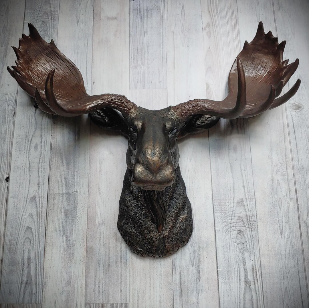 Faux Taxidermy Moose Head Wall Mount, Wall Decor - Etsy