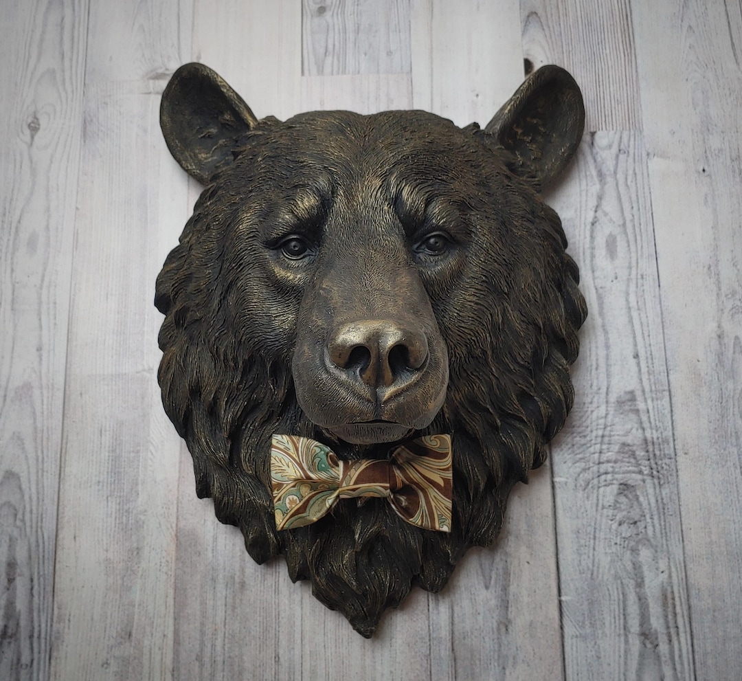 Faux Taxidermy Bear Head Wall Decor, Large Bear Head Wall Mount, Bear ...