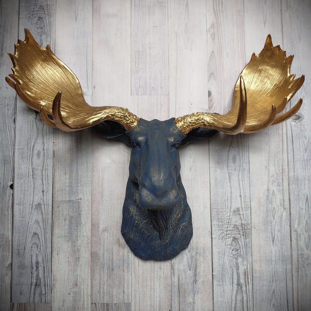 Faux Taxidermy Moose Head Wall Mount, Wall Decor - Etsy