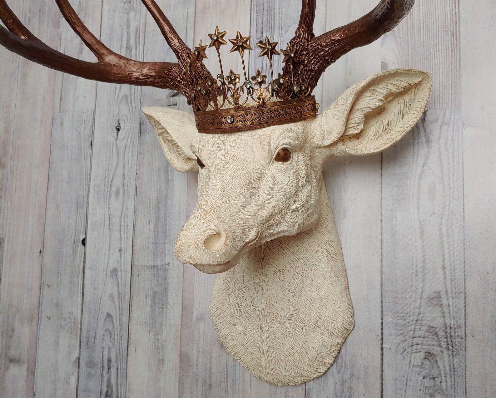 Faux Taxidermy Deer Head Faux Stag Head Deer Head With Crown | Etsy