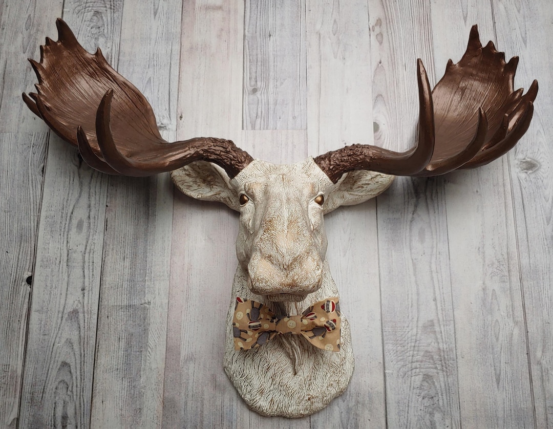 Faux Moose Head Wall Mount, Faux Taxidermy Moose Head, Moose Head With ...