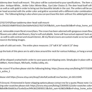 Faux Taxidermy Deer Head Wall Mount, Stag Head Wall Mount, Floral ...