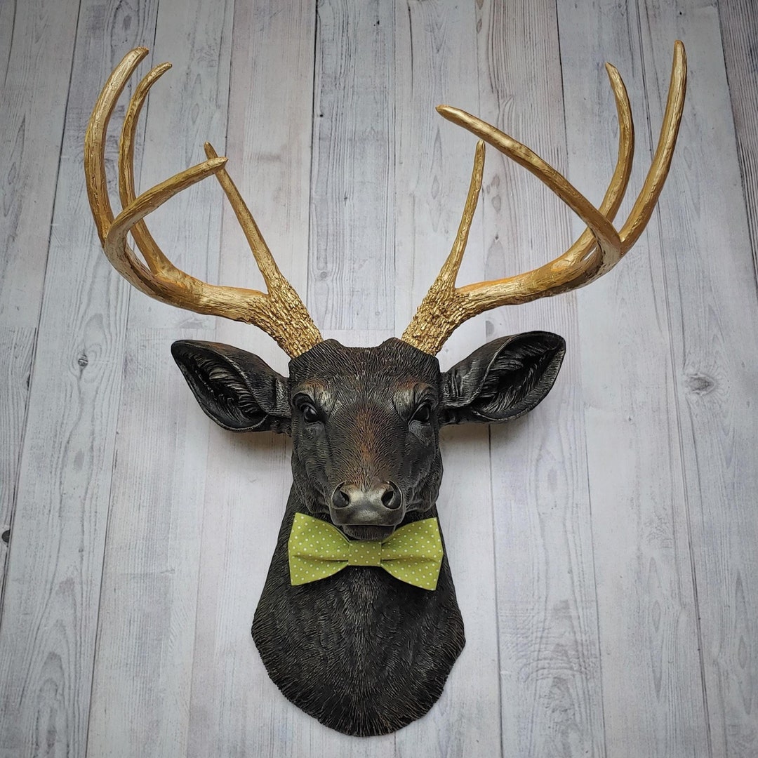 Faux Taxidermy Deer Head Wall Mount With Bow Tie, Stag Decor - Etsy