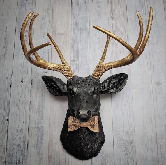Faux Taxidermy Deer Head Deer Head Wall Mount With Bow Tie | Etsy