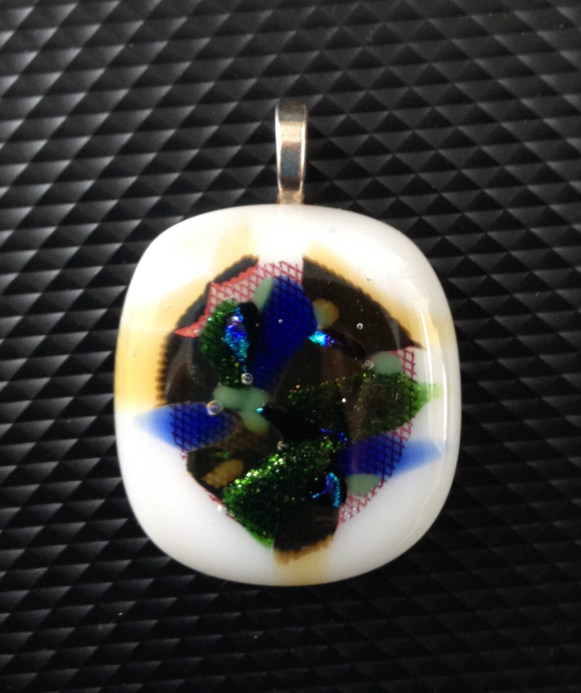 Dichroic Glass Multi-color Dragon Eye Pendant. Dichroic Glass Neckace ...