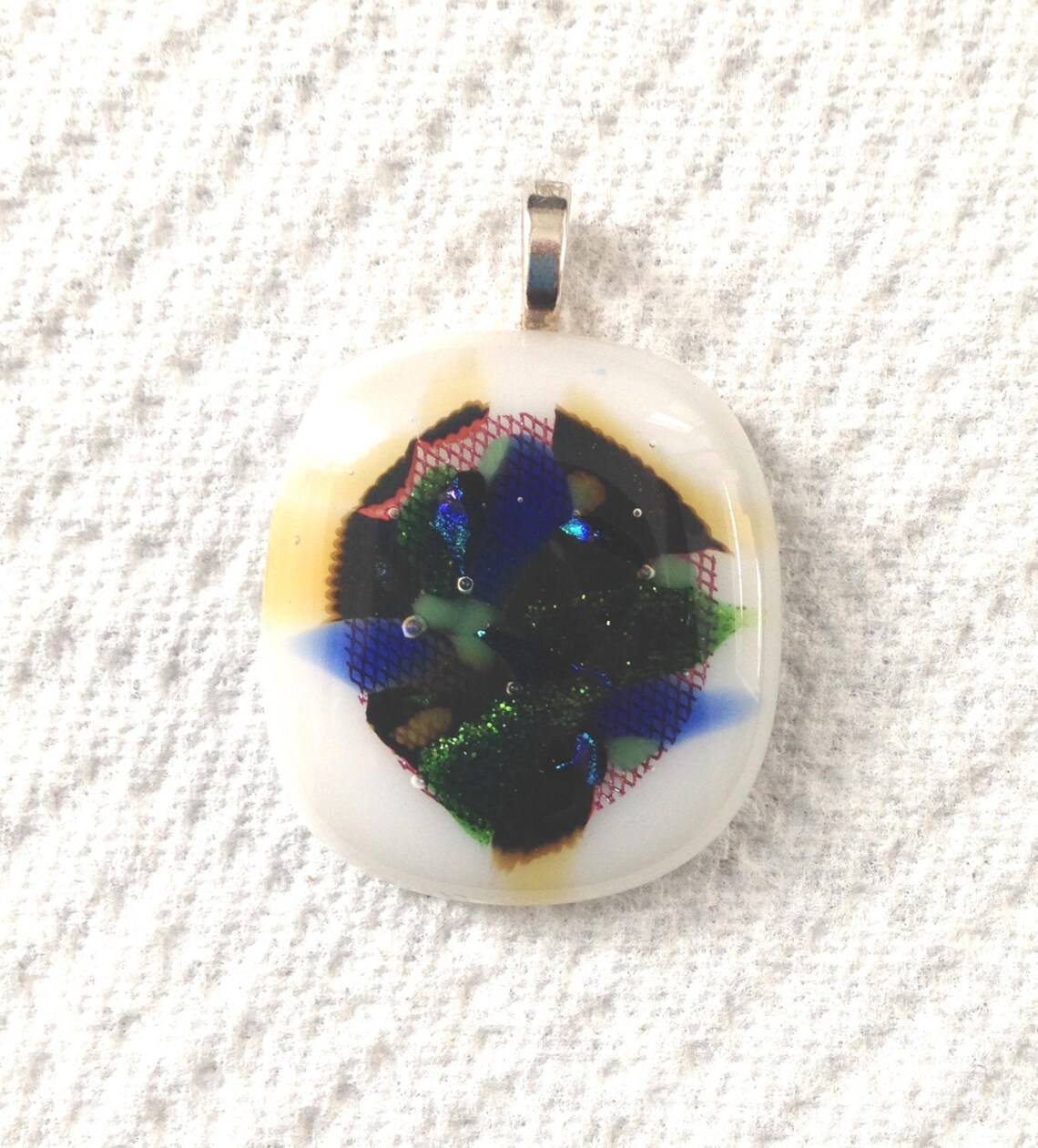 Dichroic Glass Multi-color Dragon Eye Pendant. Dichroic Glass Neckace ...