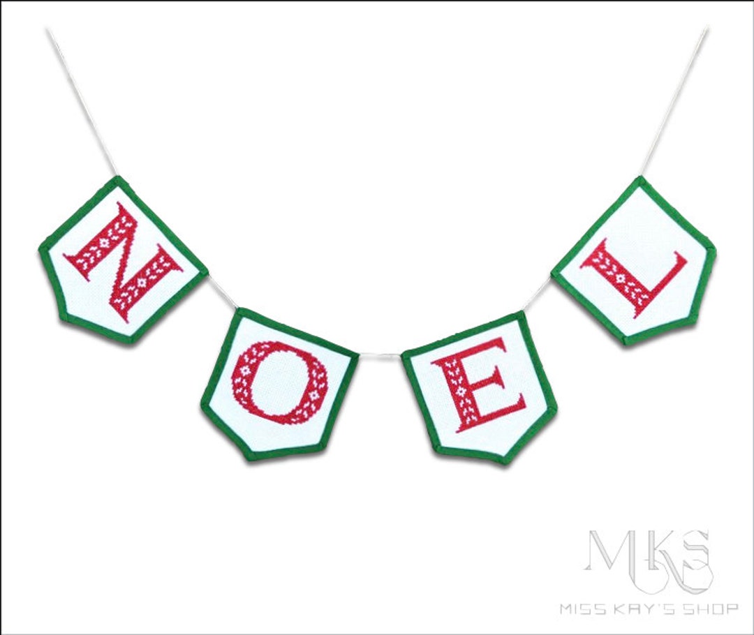 Christmas Cross Stitch - Noel Flag Banner - Instant Download - Etsy