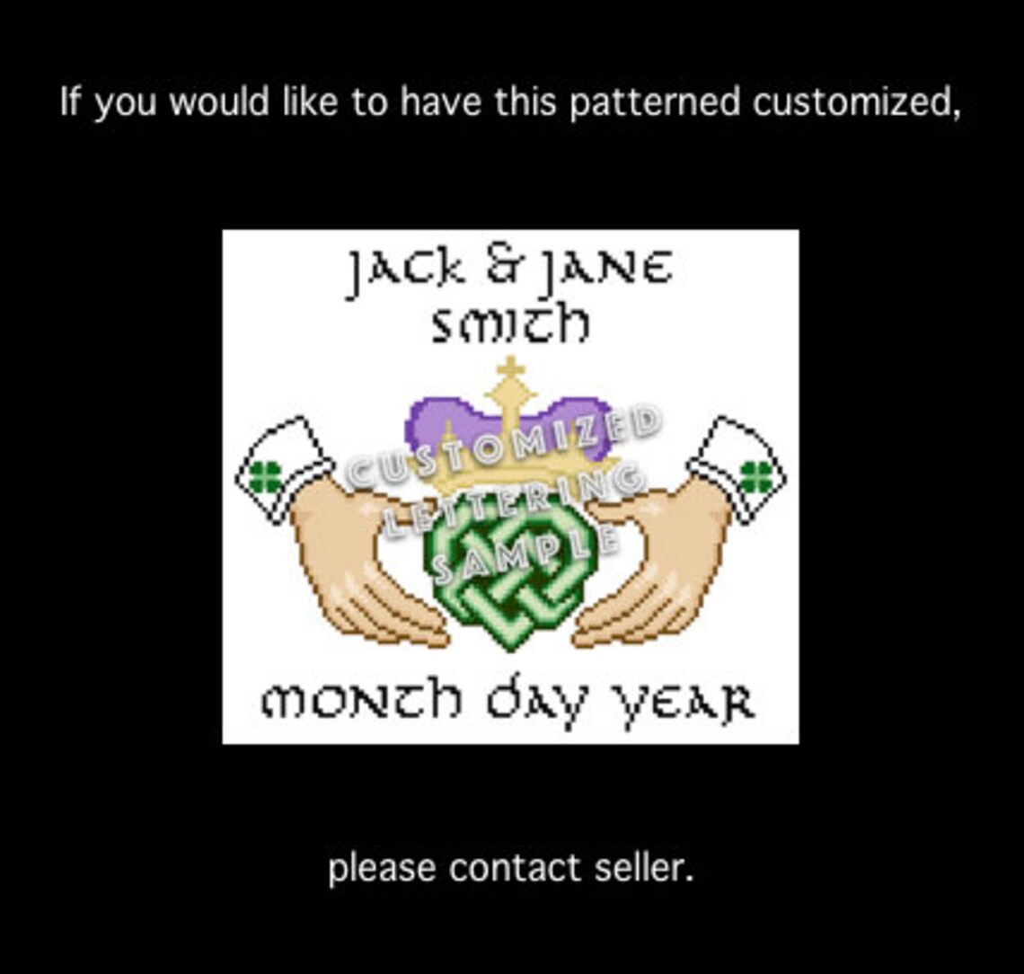 Claddagh - Irish Celtic Cross Stitch Pattern - Instant Download - Etsy