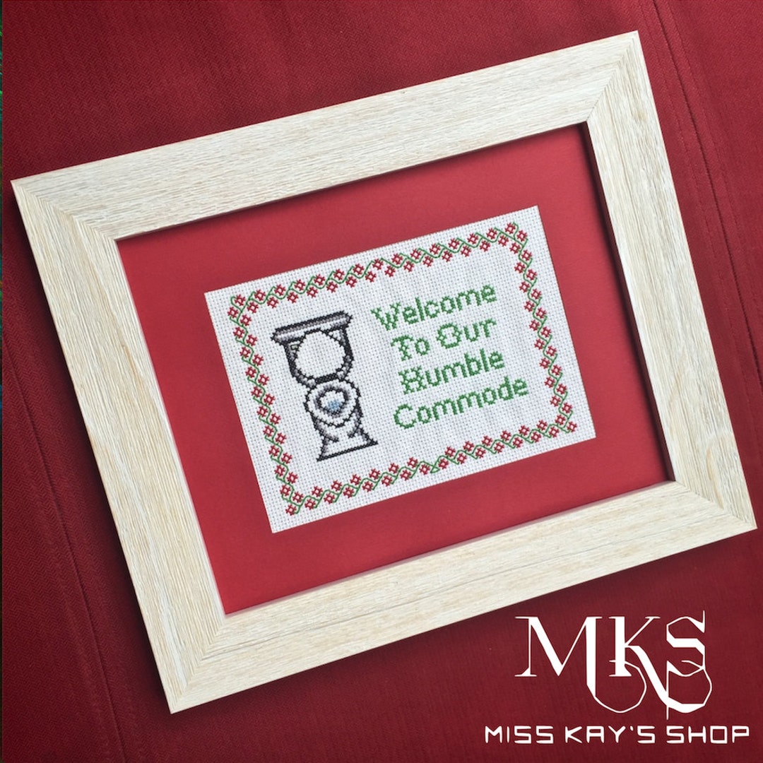 Bathroom Decor - Comical Commode Cross Stitch Pattern - Instant ...