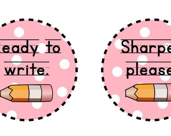 Ready to Write/sharpen Please Teacher Tools Pencil Holder Labels ...