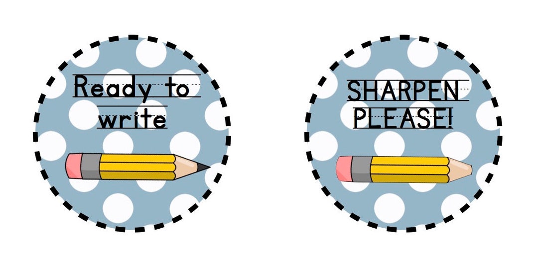Ready to Write/sharpen Please Teacher Tools Pencil Holder Labels LIGHT ...