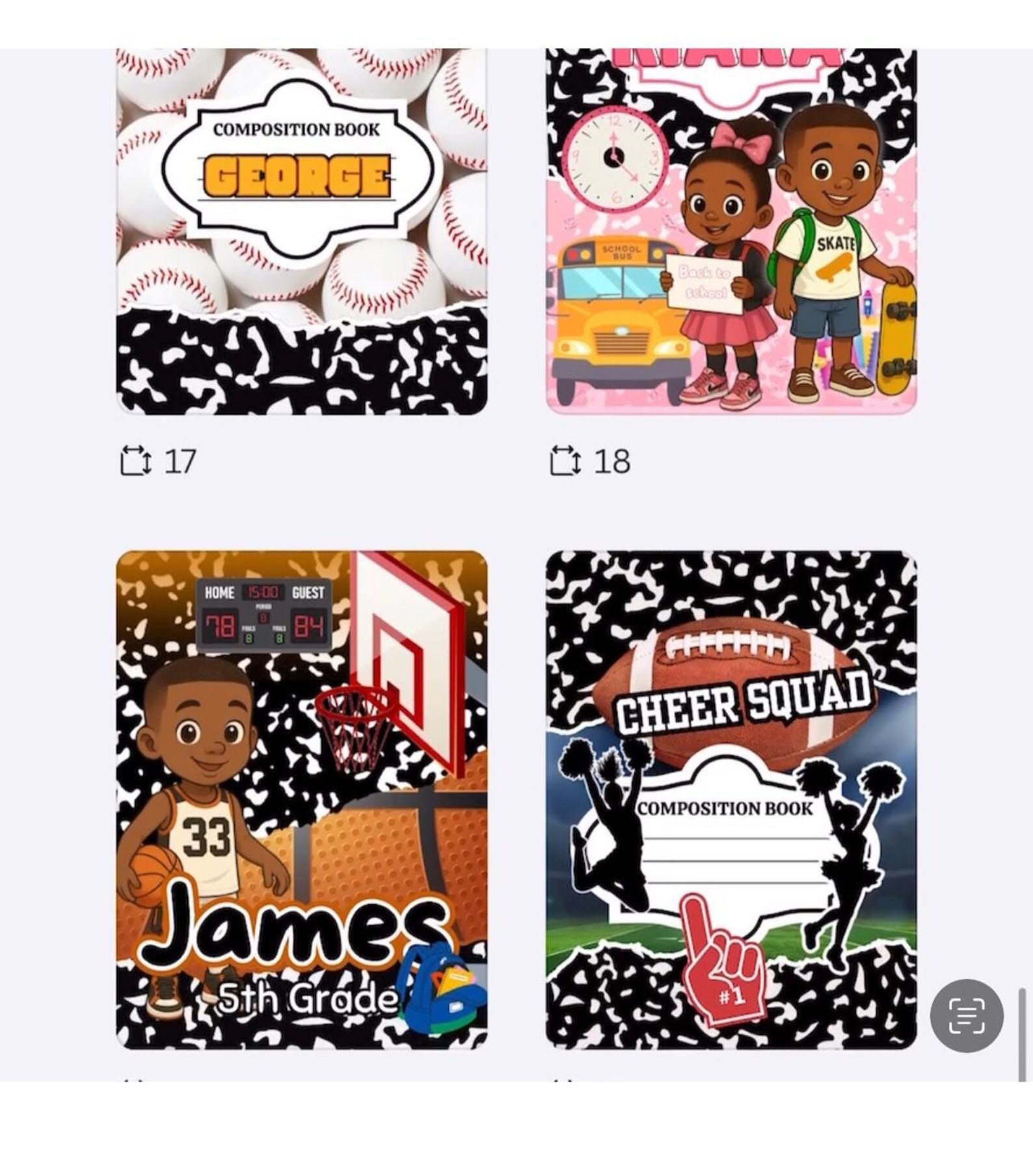 Composition Book Covers 26 Options! | Back to School Supplies ...