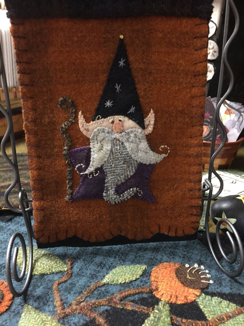 Gnarly Gnome is the Name of This Pattern, Done in Wool Applique. - Etsy