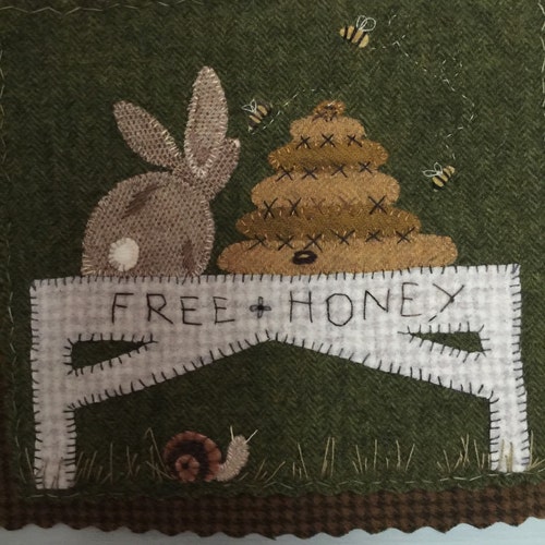 Wool Applique Pattern Bunny Pincushion Wool Applique Spring | Etsy