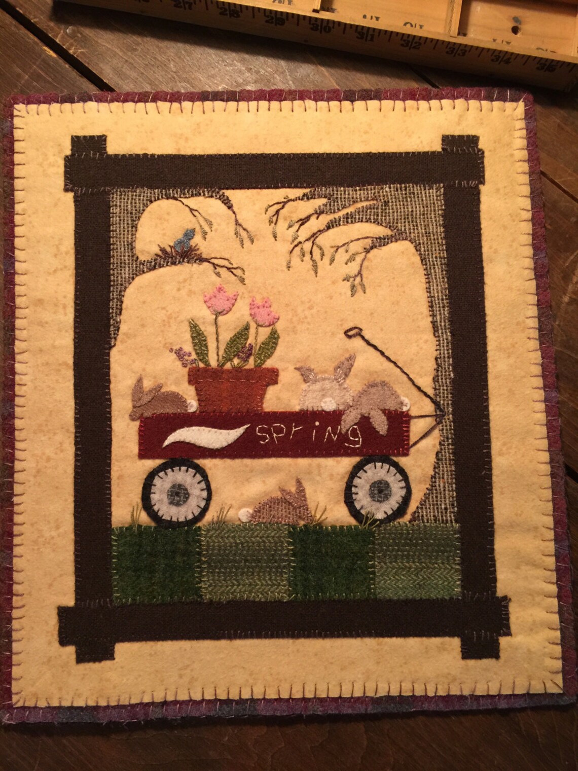 Spring Wagon Seasonal Flyer Collection 3 Wool Applique | Etsy