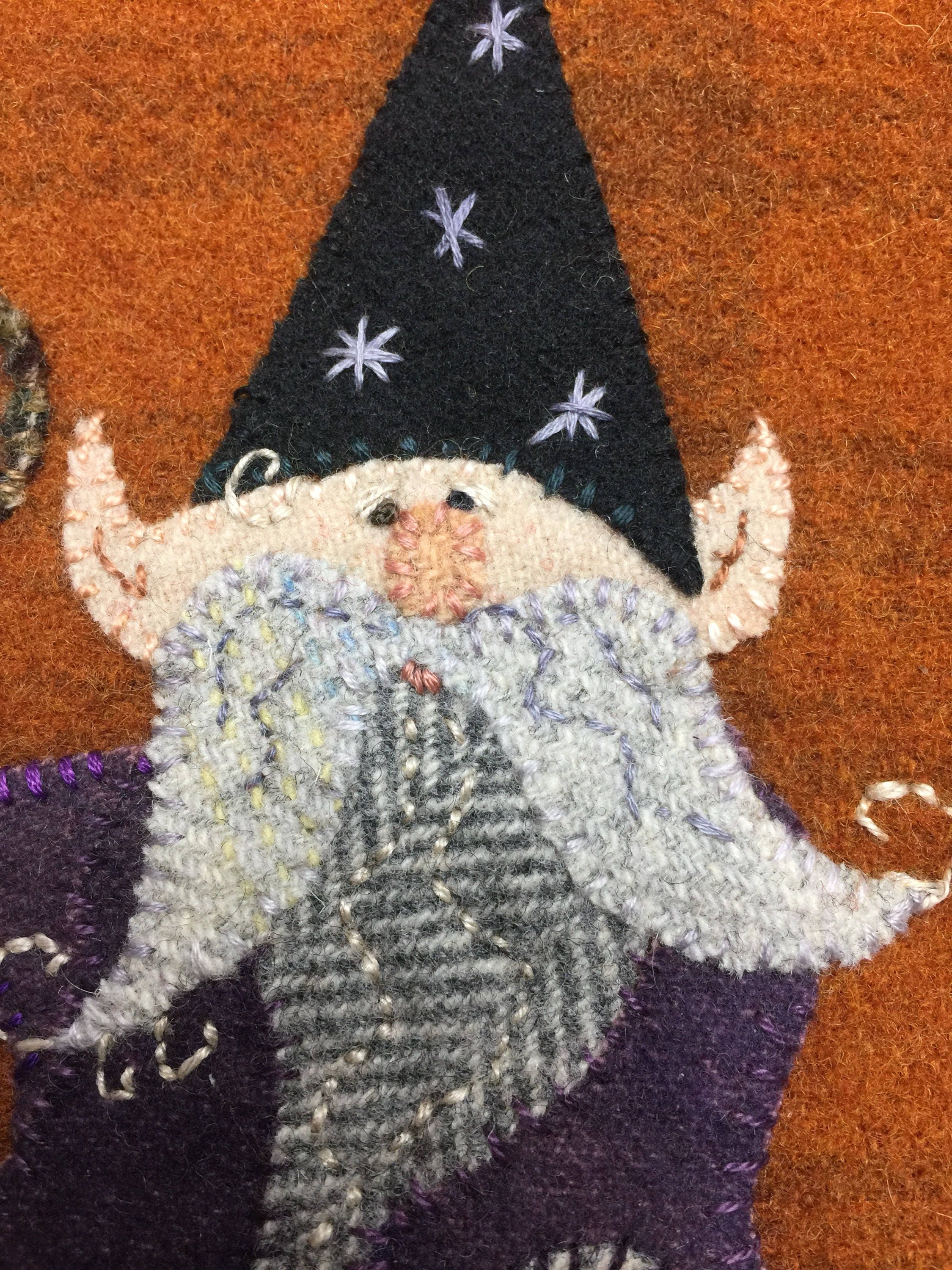 Gnarly Gnome is the Name of This Pattern, Done in Wool Applique. - Etsy