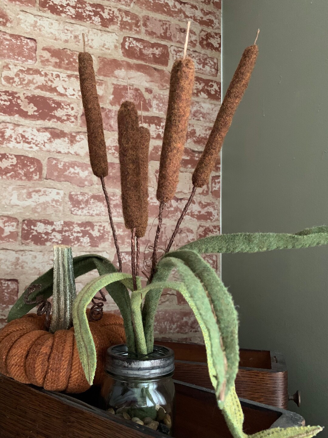 Tails From the Marsh-pattern. (wool Cattails)- Pumpkin Sold Separately ...