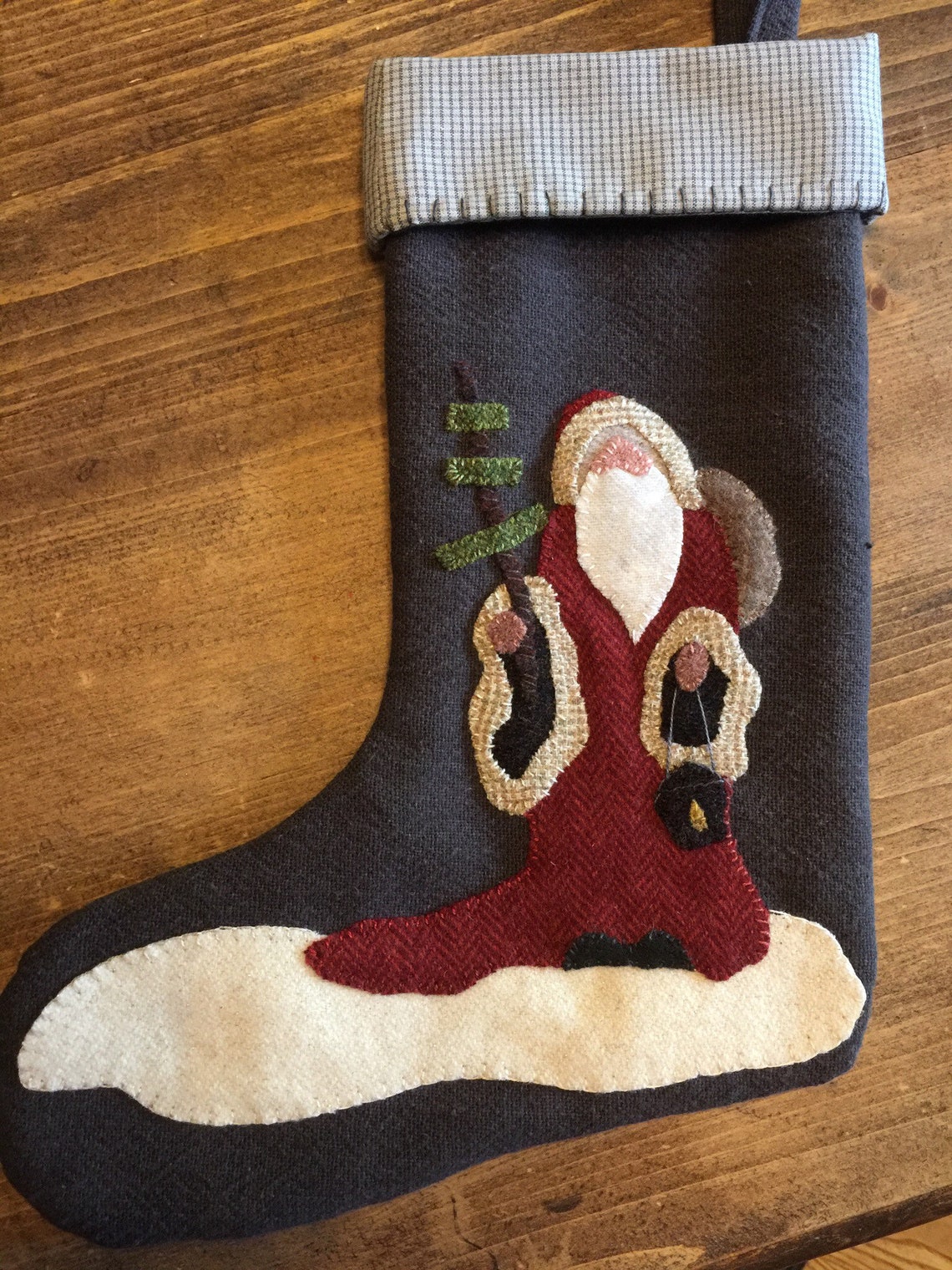 Father Christmas Stocking Wool Appliqué Pattern - Etsy
