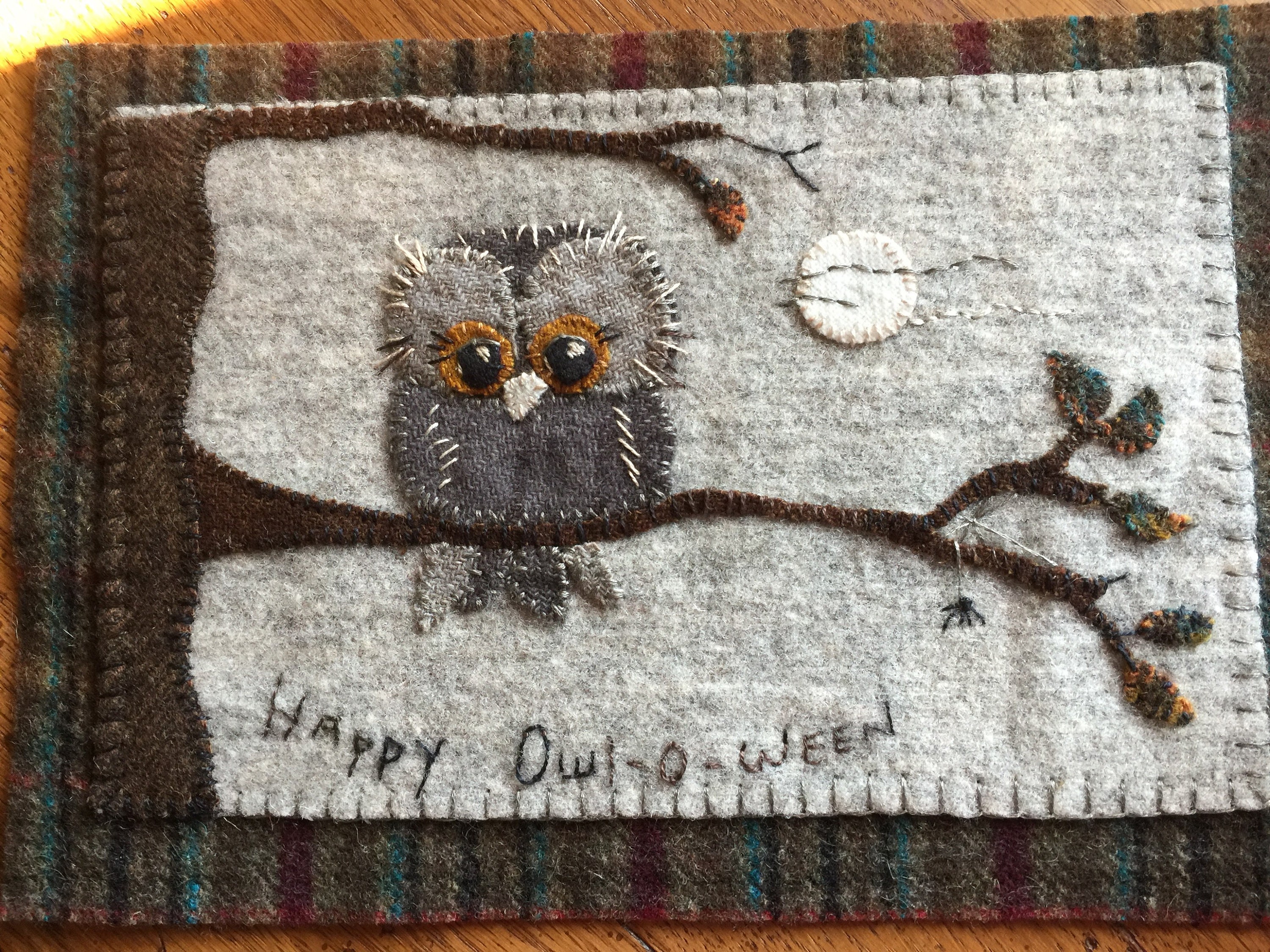Happy Owl-o-ween Wool Appliqué Pattern - Etsy Canada