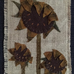 Sunflowers" Wool Applique Primitive Pattern - Etsy