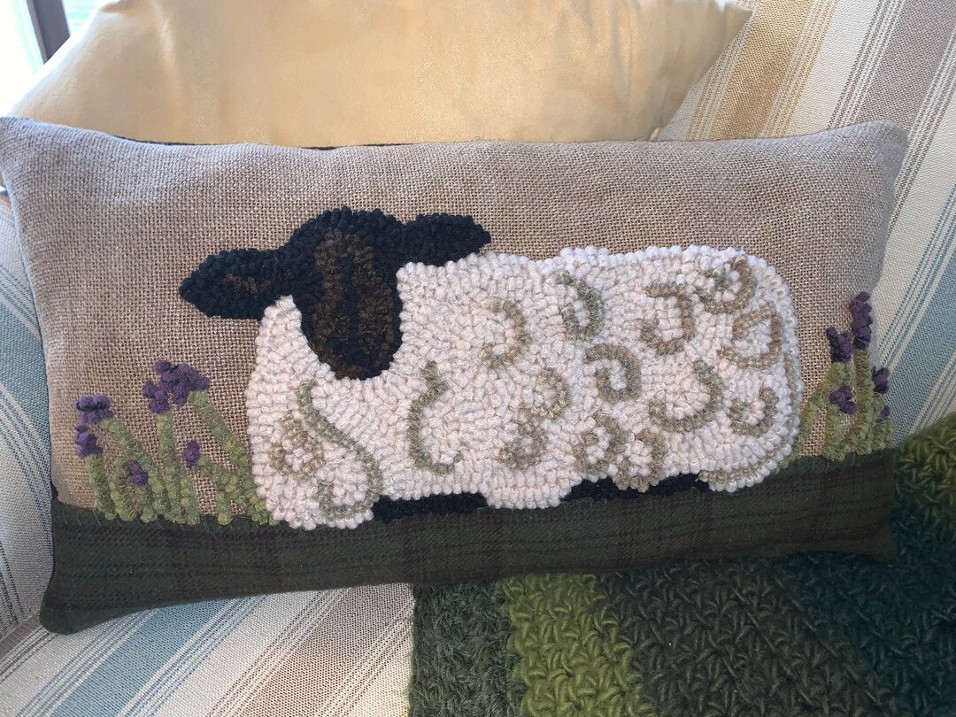 Lavender Lamb Rug Hooking Pattern on Linen - Etsy