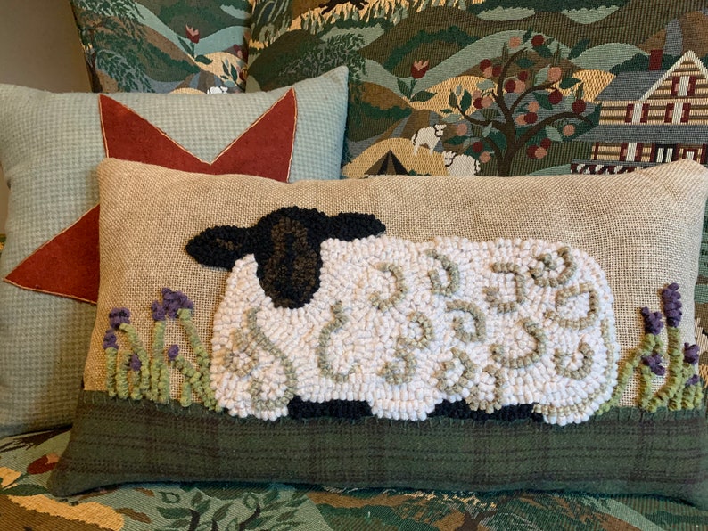 Lavender Lamb Rug Hooking Pattern on Linen - Etsy