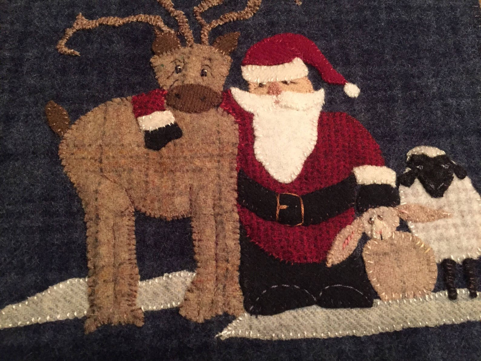 Wool Appliqué Pattern Merry Christmas From Us | Etsy